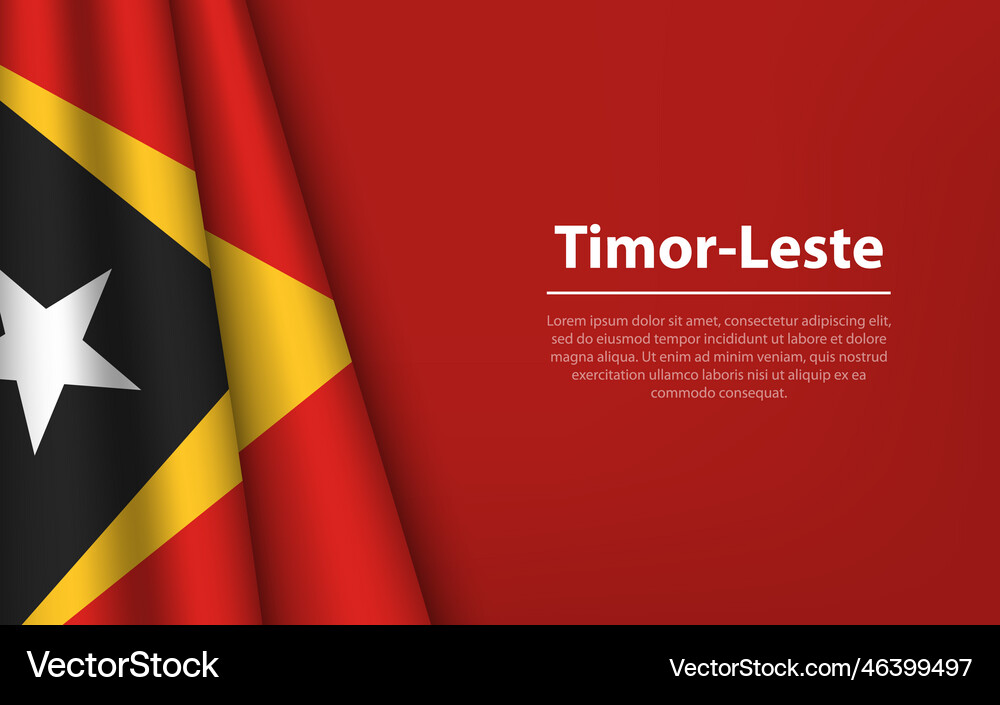 Wave flag of timor-leste with copyspace background