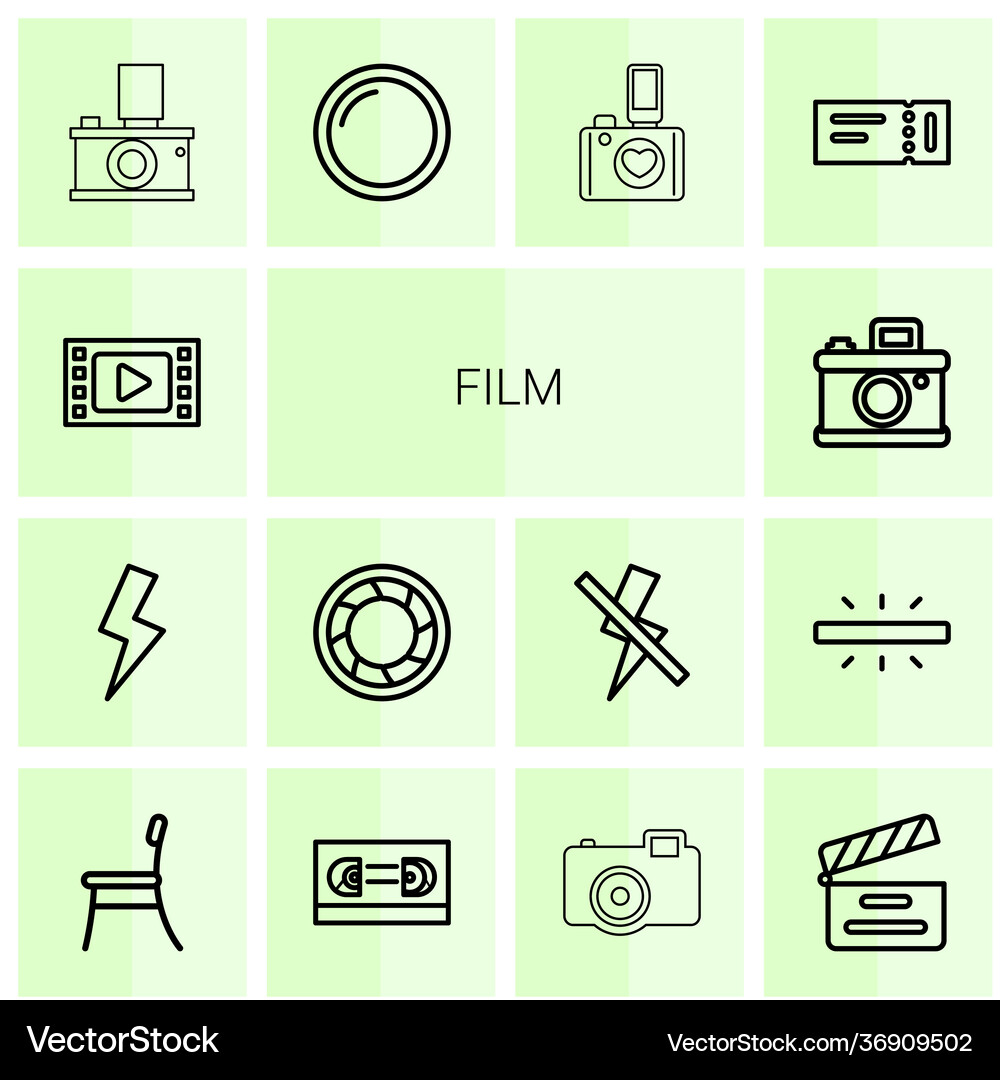 14 film icons Royalty Free Vector Image - VectorStock