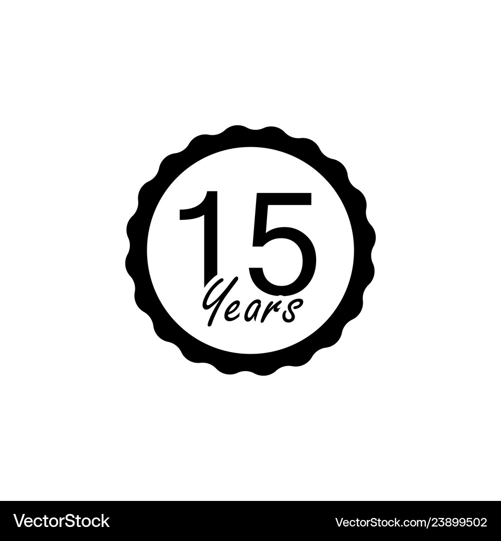 15 years anniversary sign element anniversary Vector Image