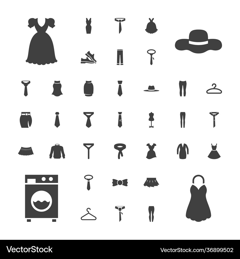 37 dress icons Royalty Free Vector Image - VectorStock