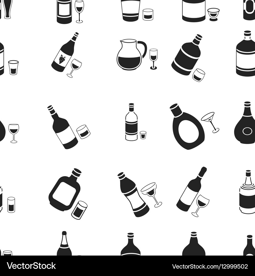 Alcohol pattern icons in black style big Vector Image