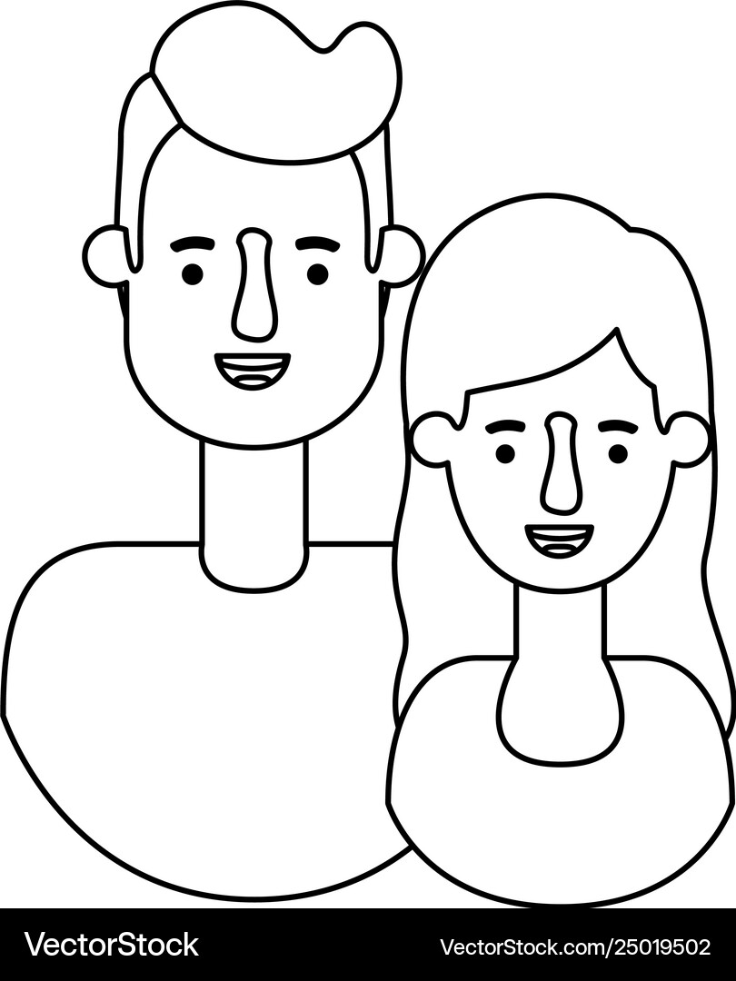 Couple avatar characters icons Royalty Free Vector Image