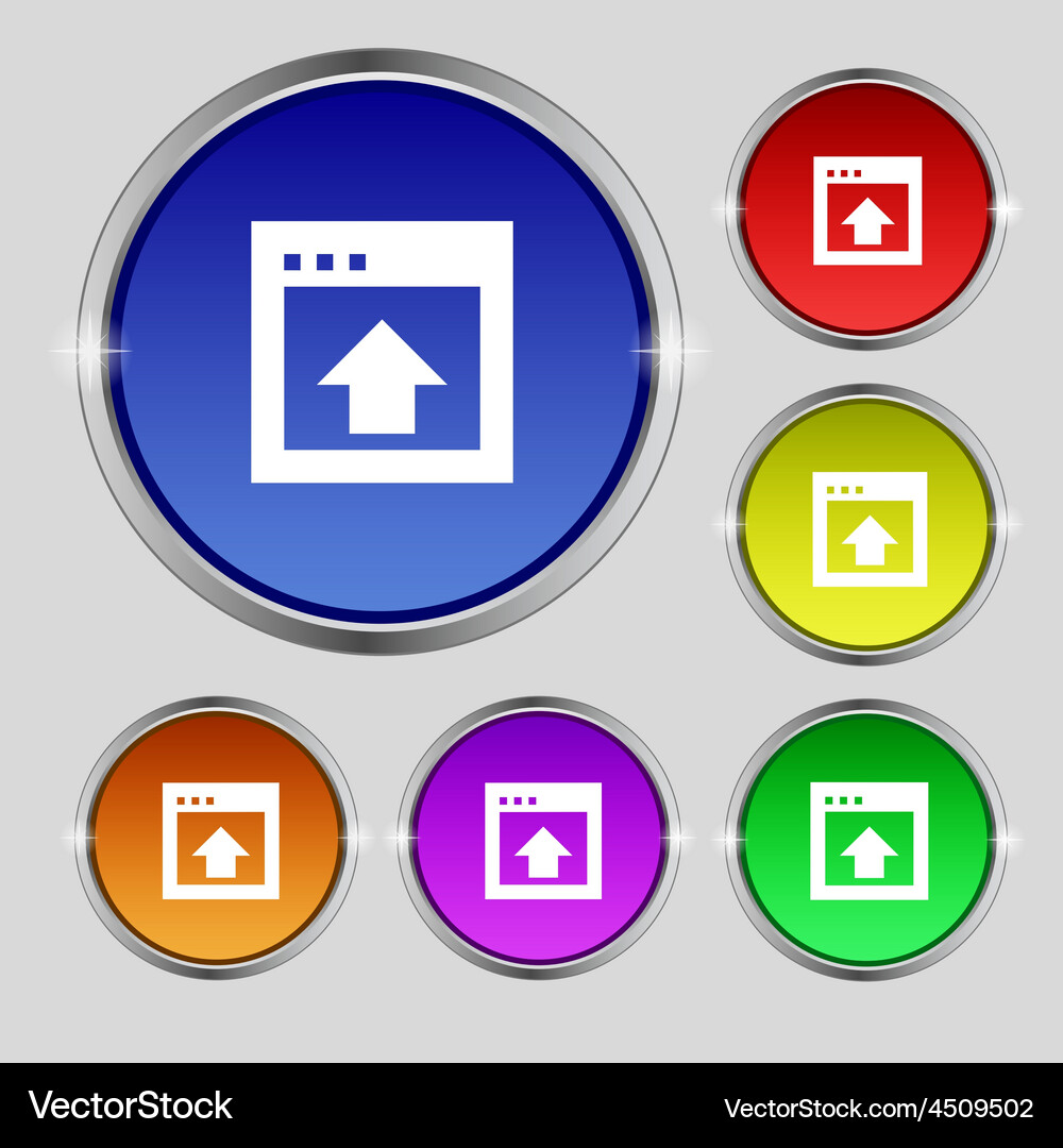 Direction arrow up icon sign round symbol Vector Image
