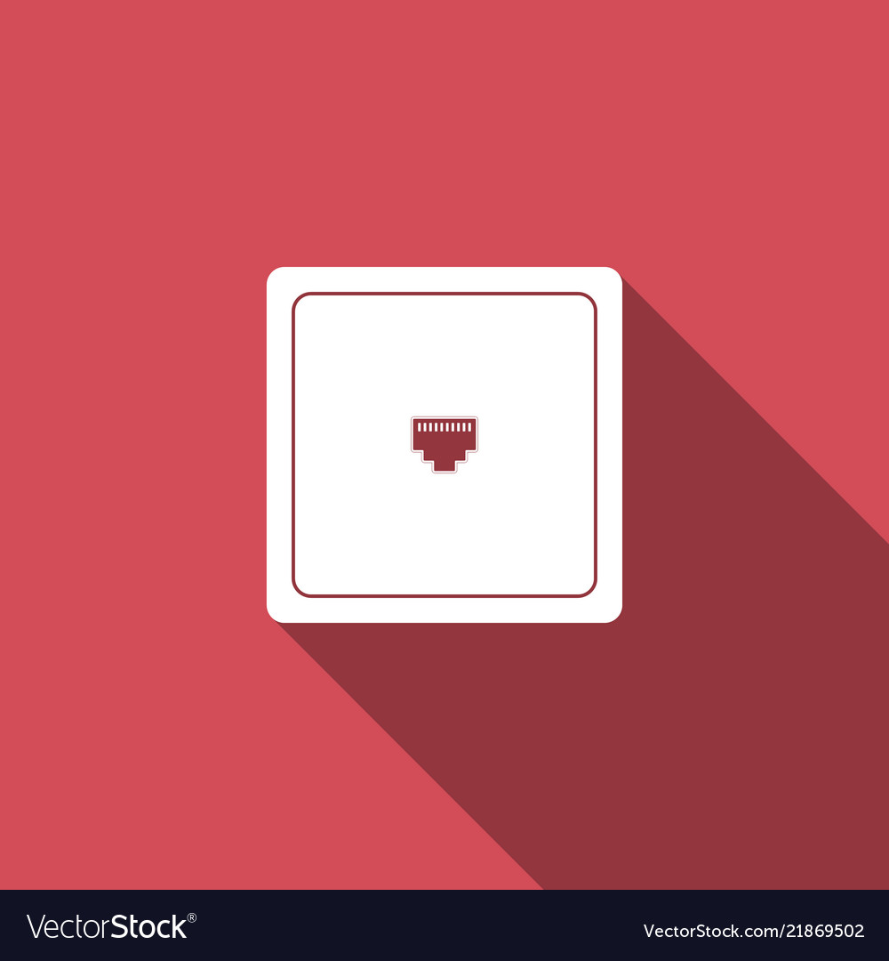 Ethernet socket sign network port - cable socket Vector Image