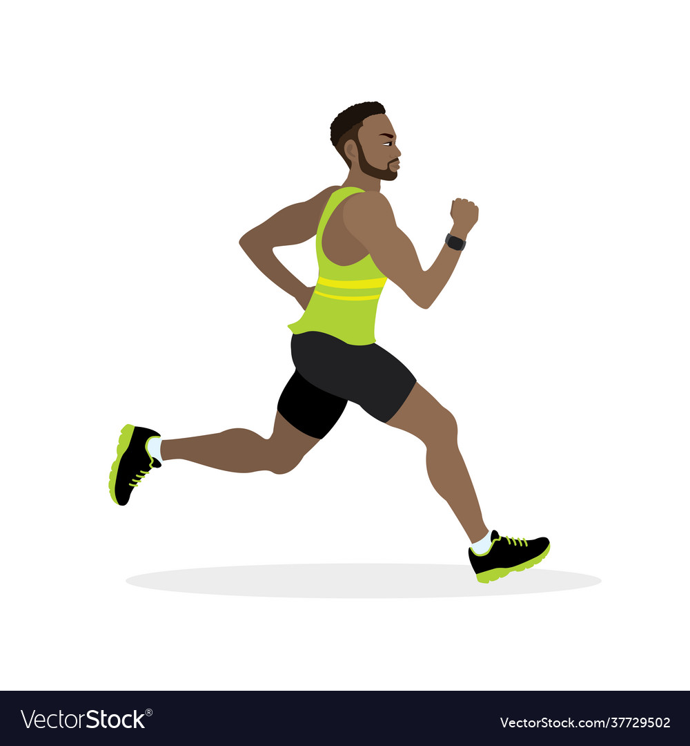 Flat design running man Royalty Free Vector Image