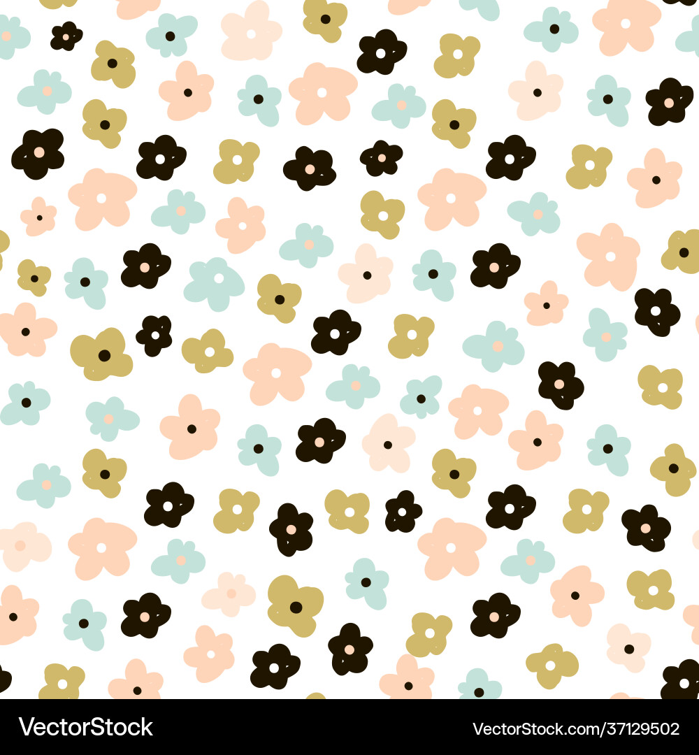 Floral seamless pattern with cute flowers flowers Vector Image