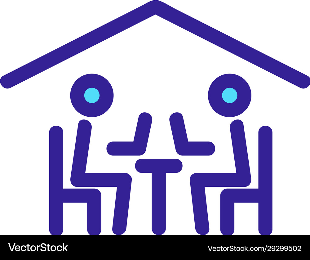 Friends cafe icon isolated contour Royalty Free Vector Image