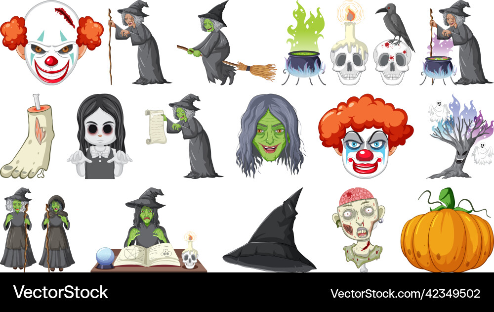 Halloween with scary monsters Royalty Free Vector Image