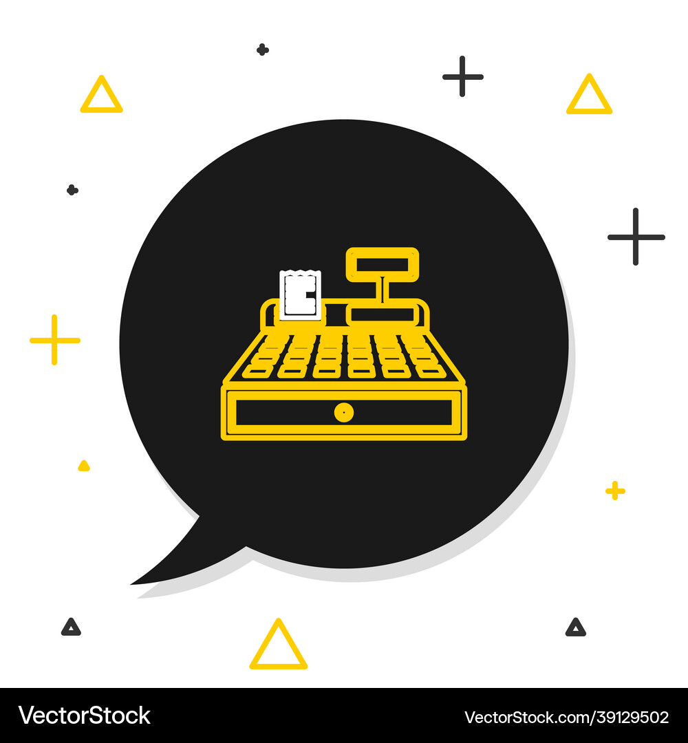 Line cash register machine with a check icon Vector Image