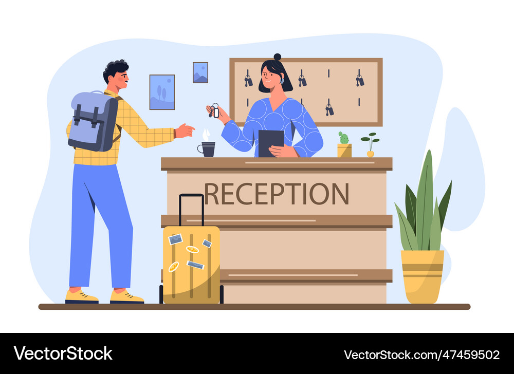 Man and woman at reception Royalty Free Vector Image