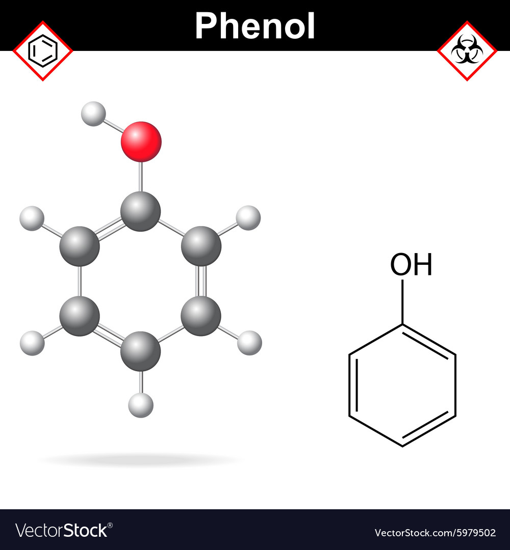 Phenol formula Royalty Free Vector Image - VectorStock