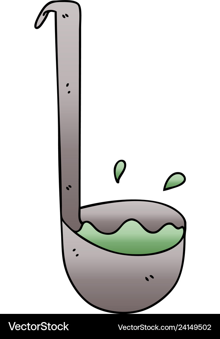 Quirky gradient shaded cartoon ladle Royalty Free Vector