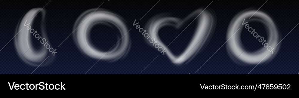 Realistic set of dust rings Royalty Free Vector Image