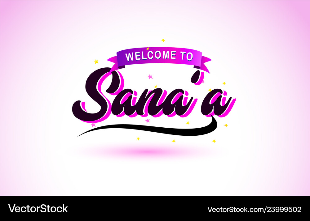Sanaa welcome to creative text handwritten font Vector Image