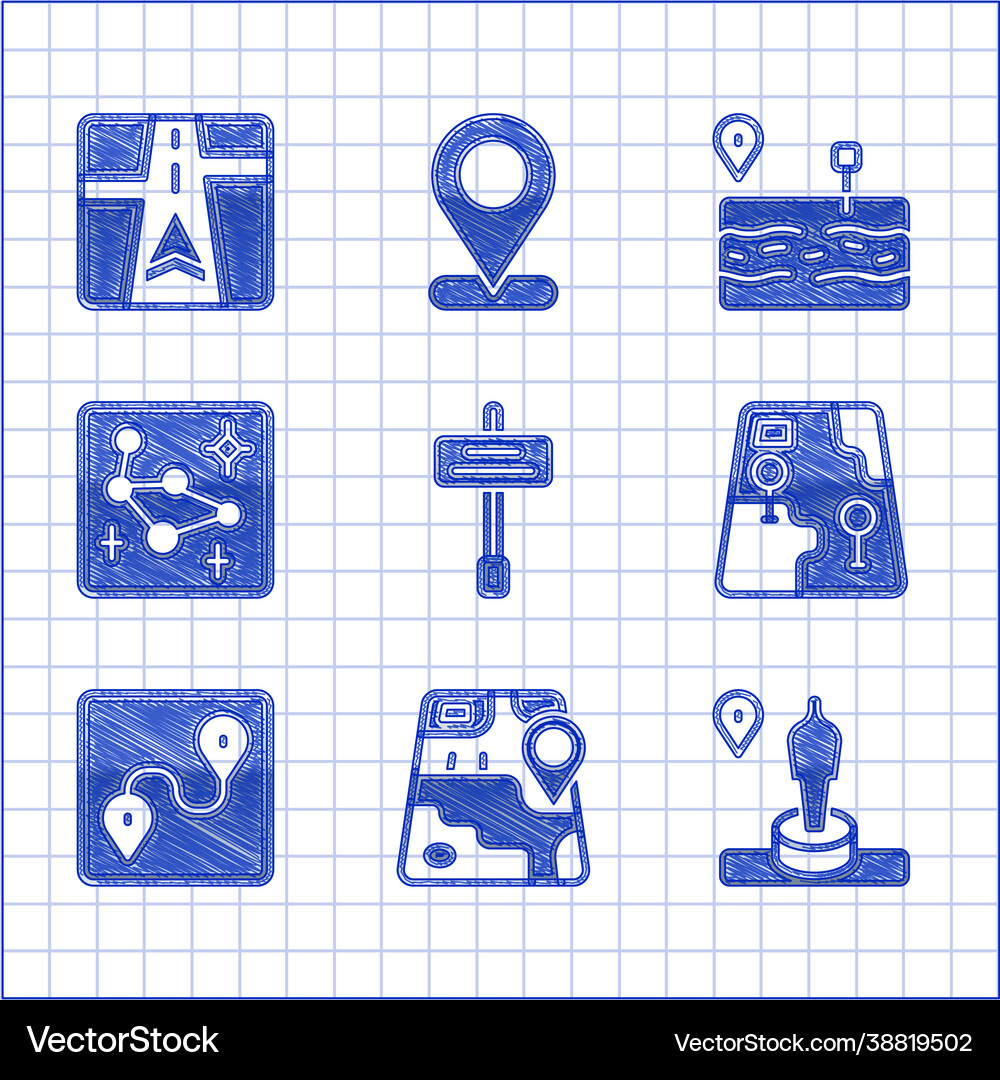 Set road traffic sign city map navigation Vector Image