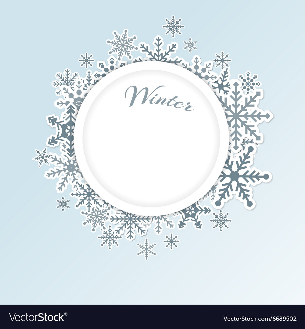 Winter circle background Royalty Free Vector Image