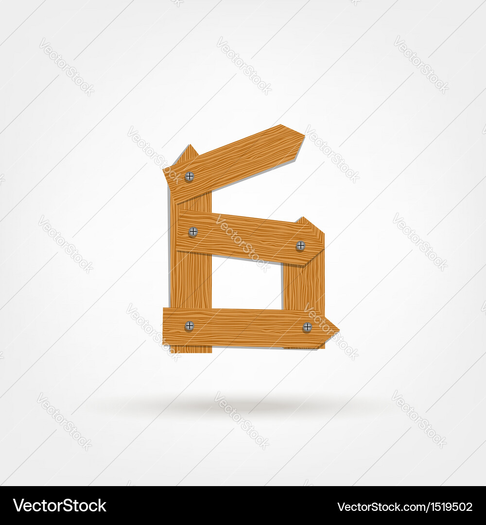 Wooden boards number six Royalty Free Vector Image