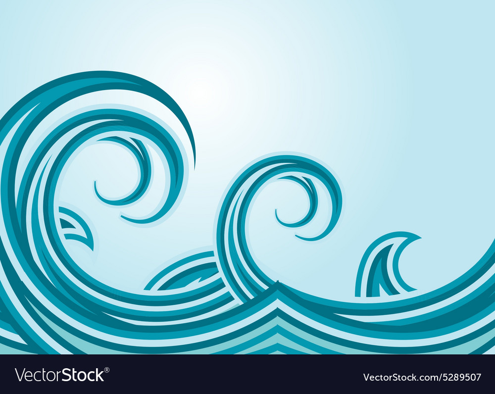 Abstract sea waves Royalty Free Vector Image - VectorStock