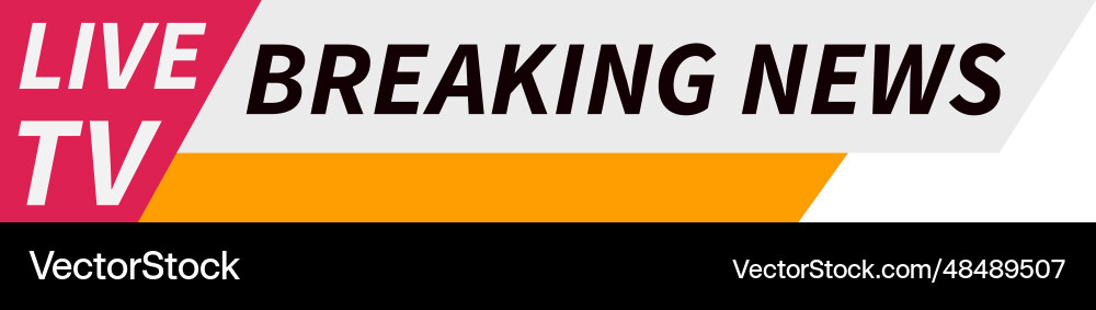 Breaking news label live tv logo template Vector Image