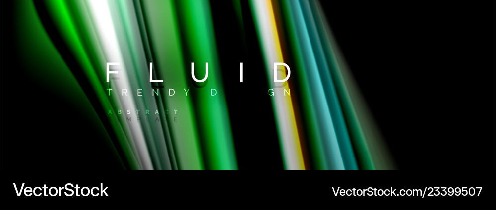 Bright colorful liquid fluid lines on black Vector Image