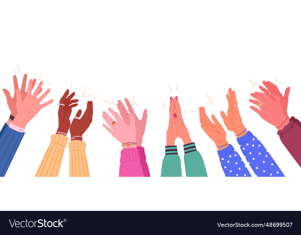 Cartoon applauding human hands clapping Royalty Free Vector