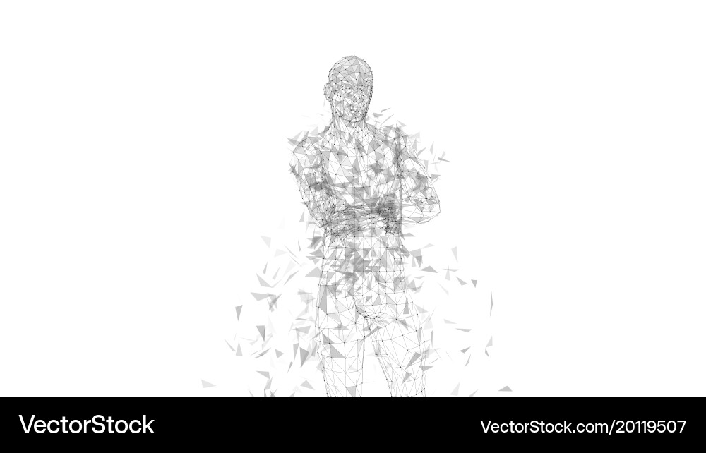 Conceptual abstract man with crossed arms Vector Image