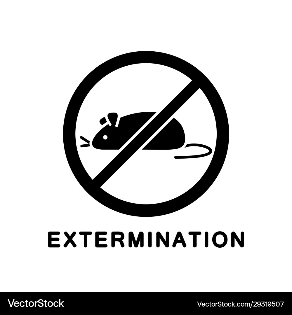 Cutout silhouette extermination rodents icon Vector Image