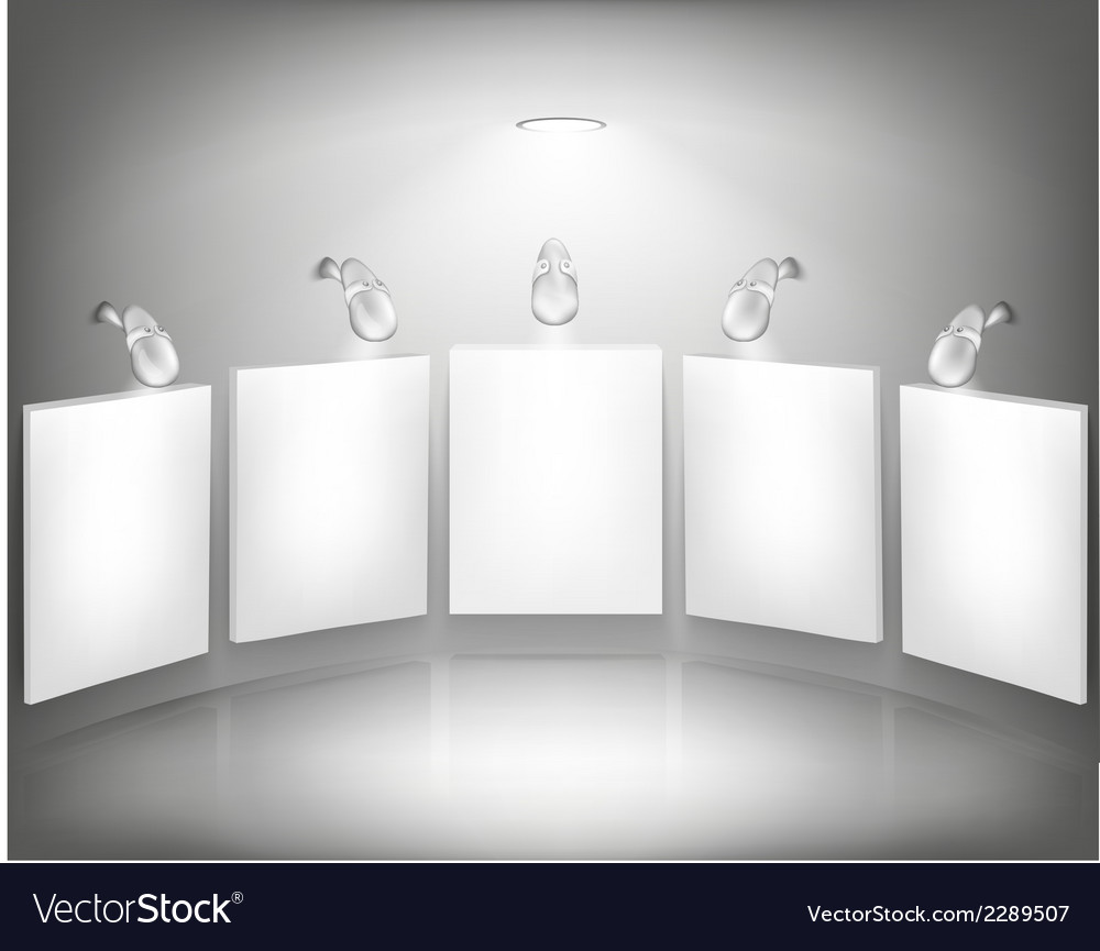 Gallery with empty frame Royalty Free Vector Image