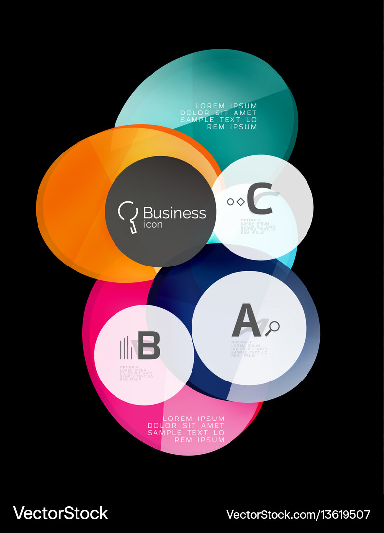 Glossy glass circle banner design template Vector Image