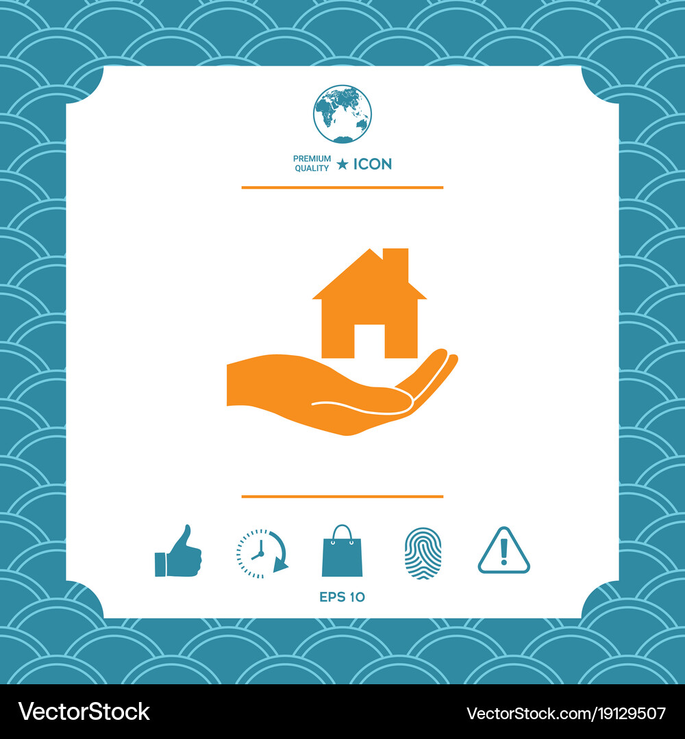 Hand holding home Royalty Free Vector Image - VectorStock