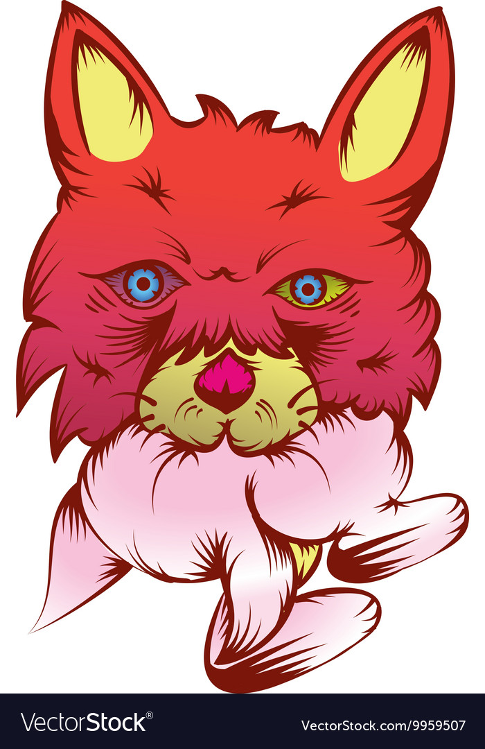 Hungry fox Royalty Free Vector Image - VectorStock