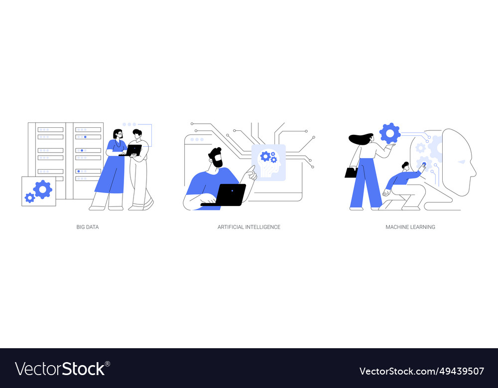 IT Student Data Analysis Cartoon Royalty Free Vector Image