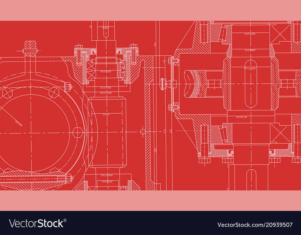 Mechanical engineering drawing Royalty Free Vector Image
