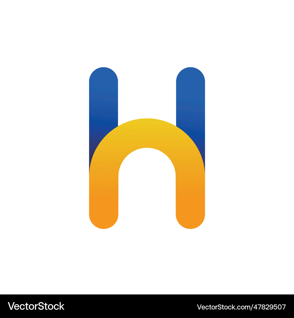Modern h letter color gradation logo design Vector Image