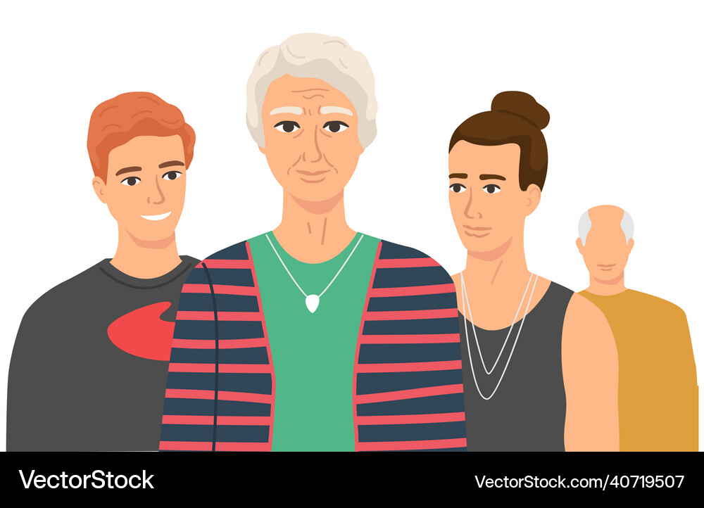 Multiethnic group of people standing together Vector Image