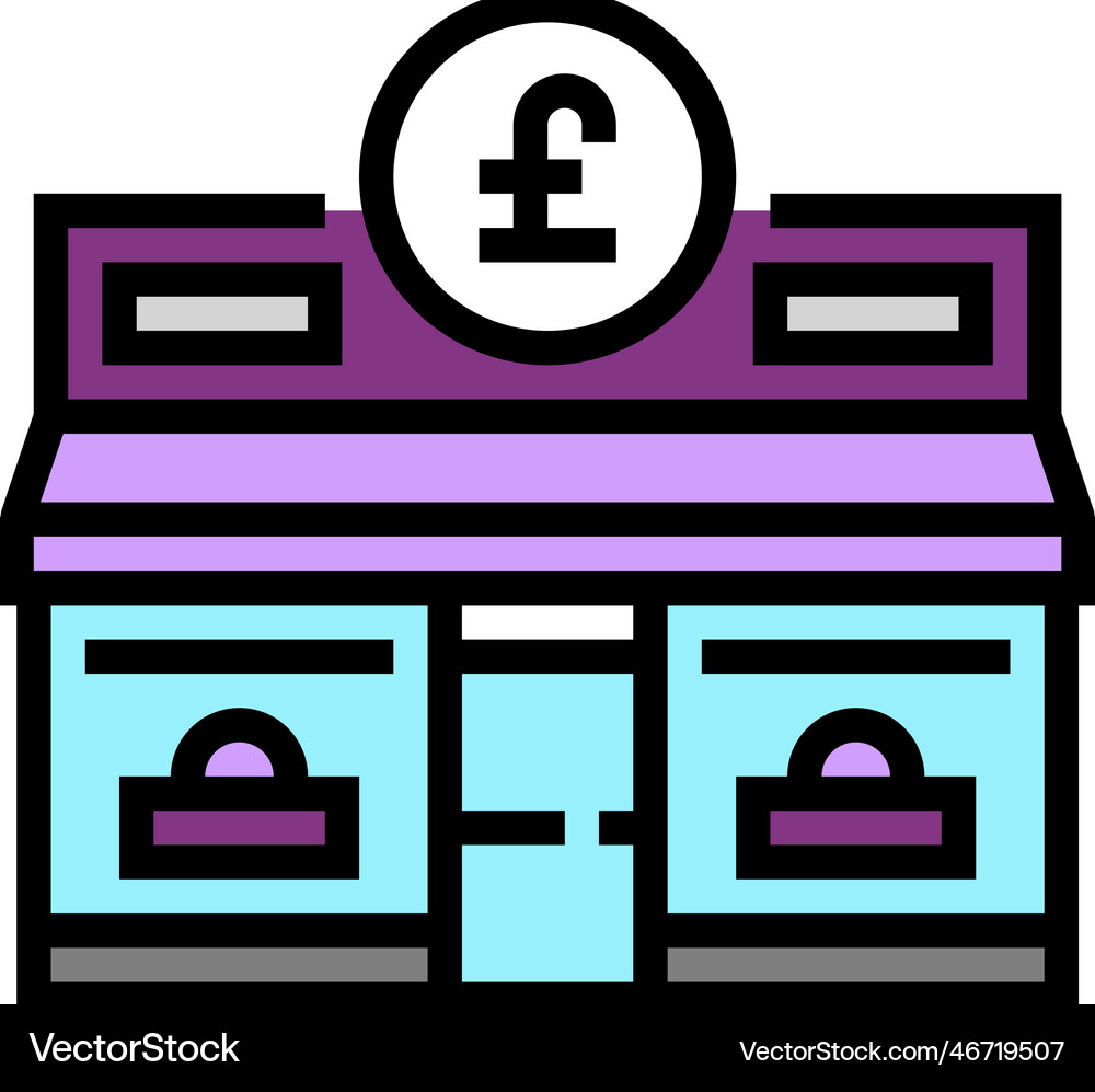 Pound shop store color icon Royalty Free Vector Image