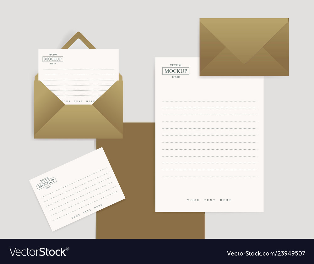 Set of realistic envelopes with a sheet paper Vector Image