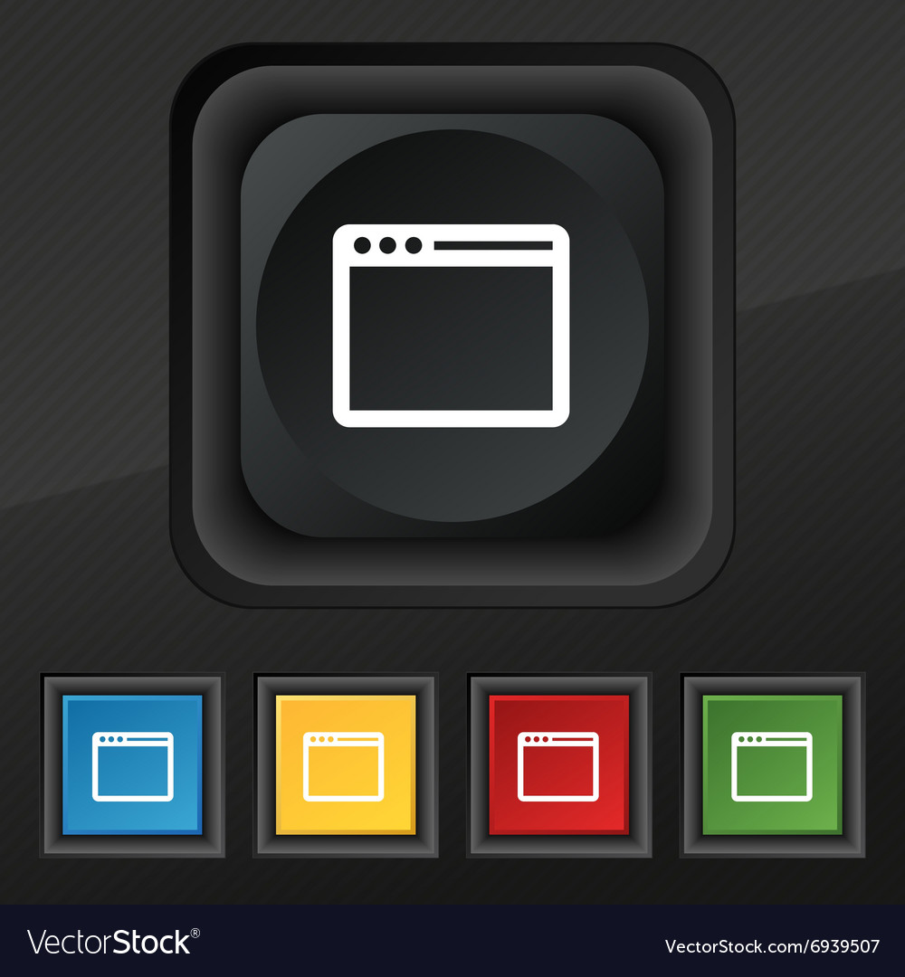 Simple browser window icon symbol set of five Vector Image