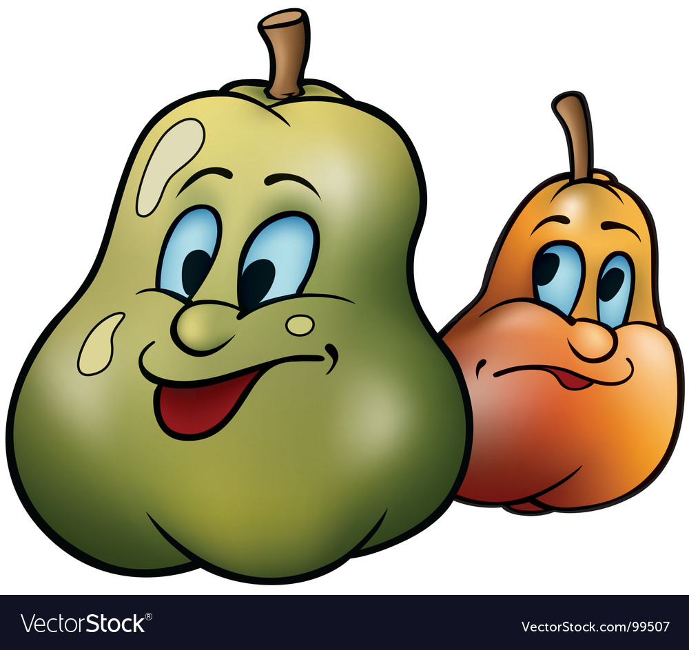 Two pears Royalty Free Vector Image - VectorStock