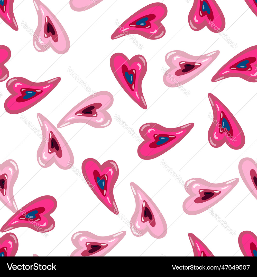 Vintage hearts seamless pattern 14 february Vector Image