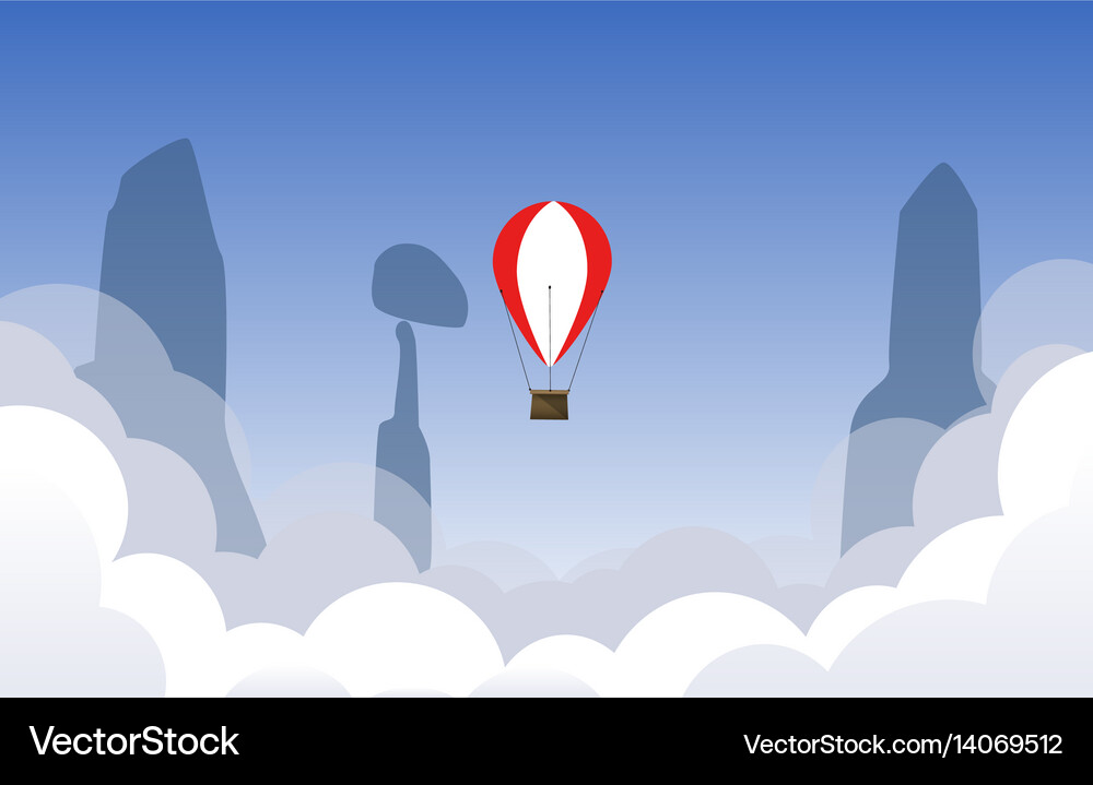 Air balloon flying over the sky Royalty Free Vector Image