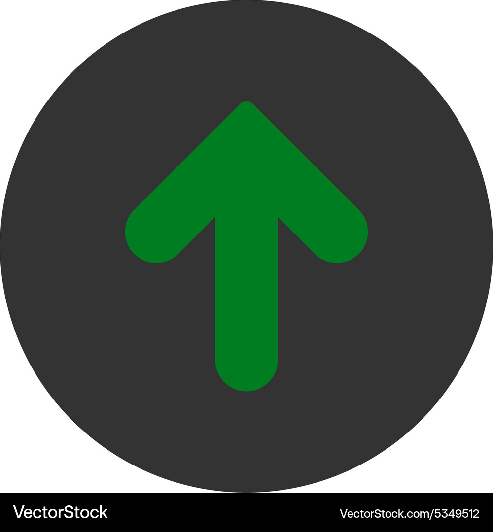 Arrow Up flat green and gray colors round button Vector Image