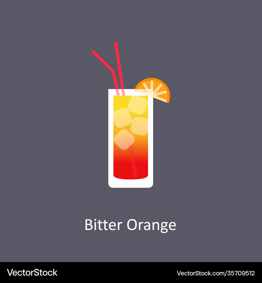 Bitter orange cocktail icon on dark background Vector Image