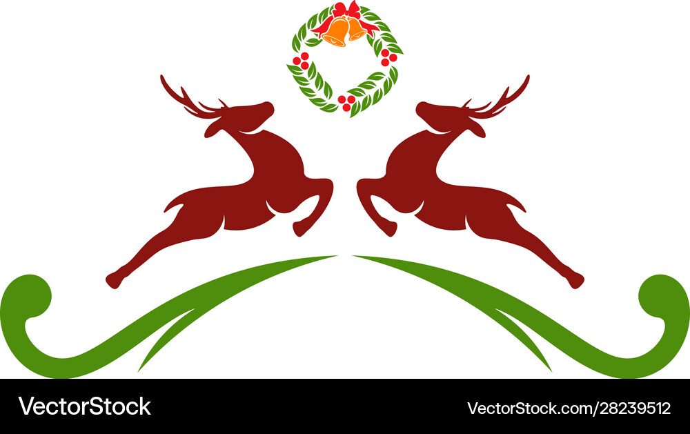 Christmas icon logo design template with many Vector Image
