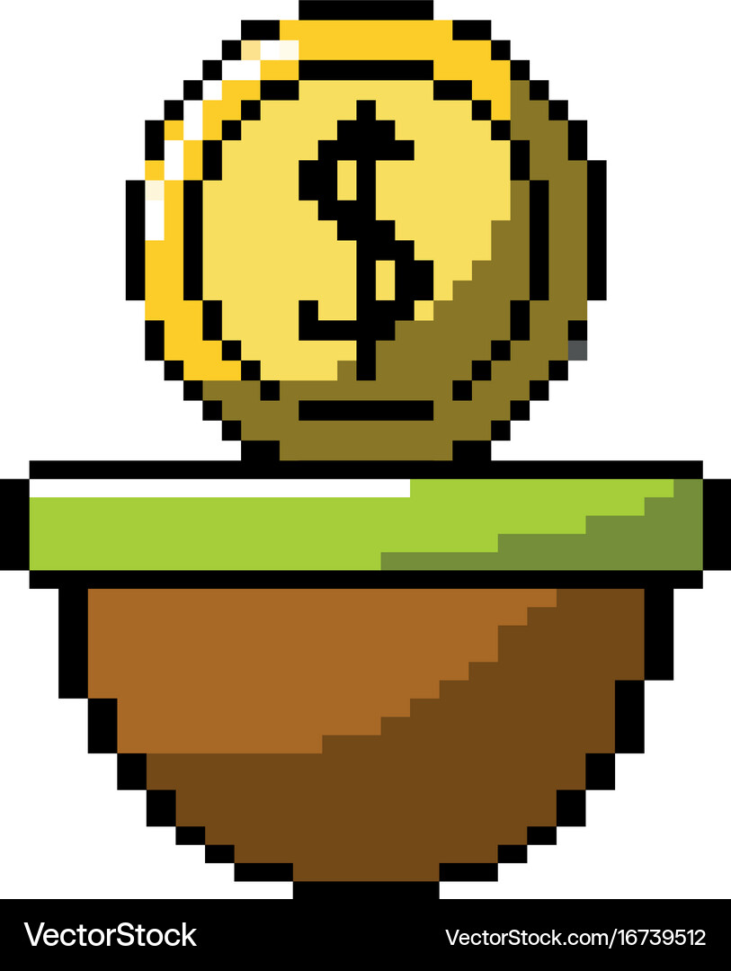 Coin digital money in the platform game console Vector Image