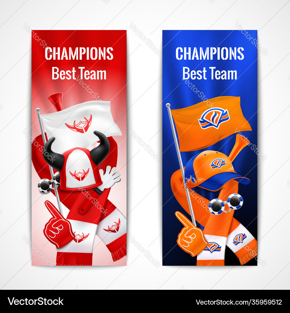 Fan sport banners vertical set Royalty Free Vector Image