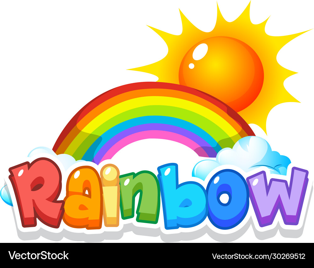 Font design for word rainbow Royalty Free Vector Image