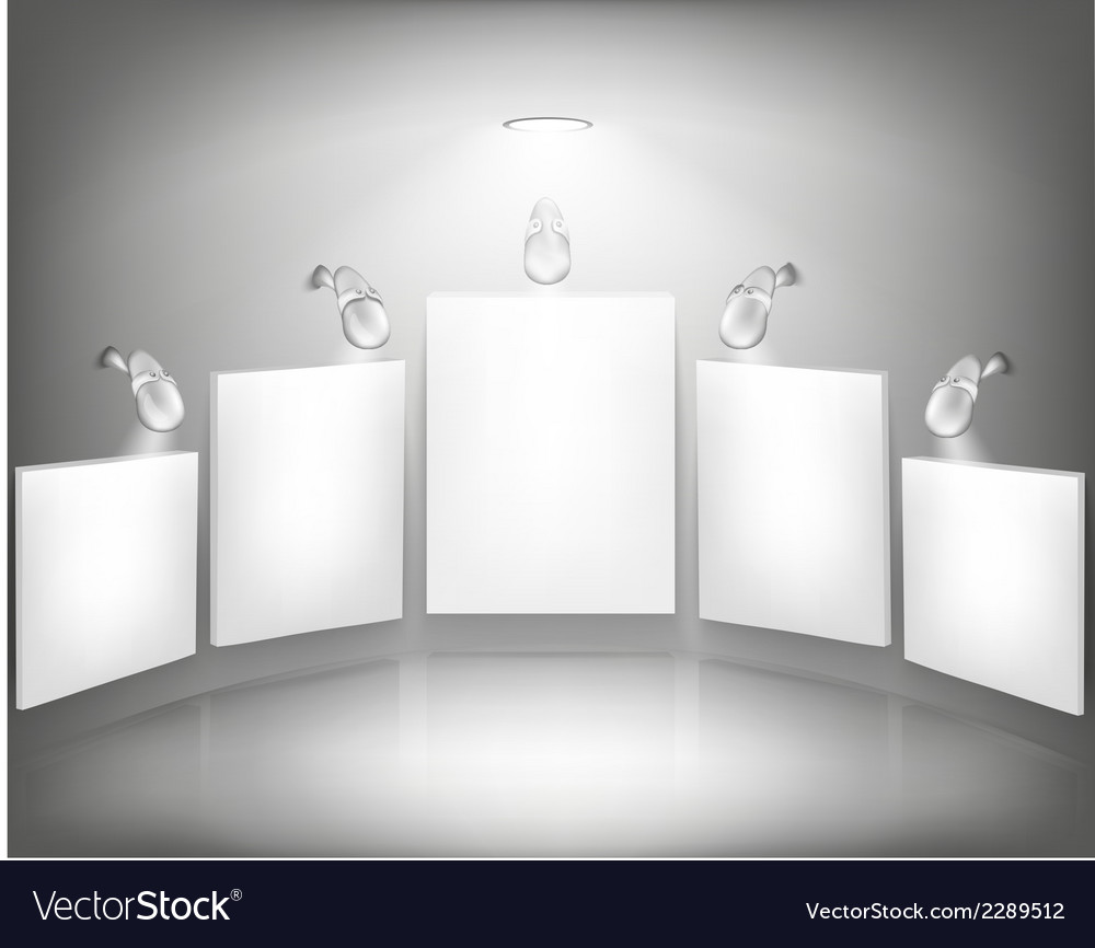 Gallery with empty frame Royalty Free Vector Image