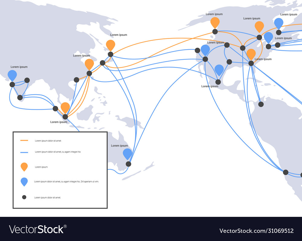 Global network cable connections and information Vector Image Global network cable connections and information Vector Image