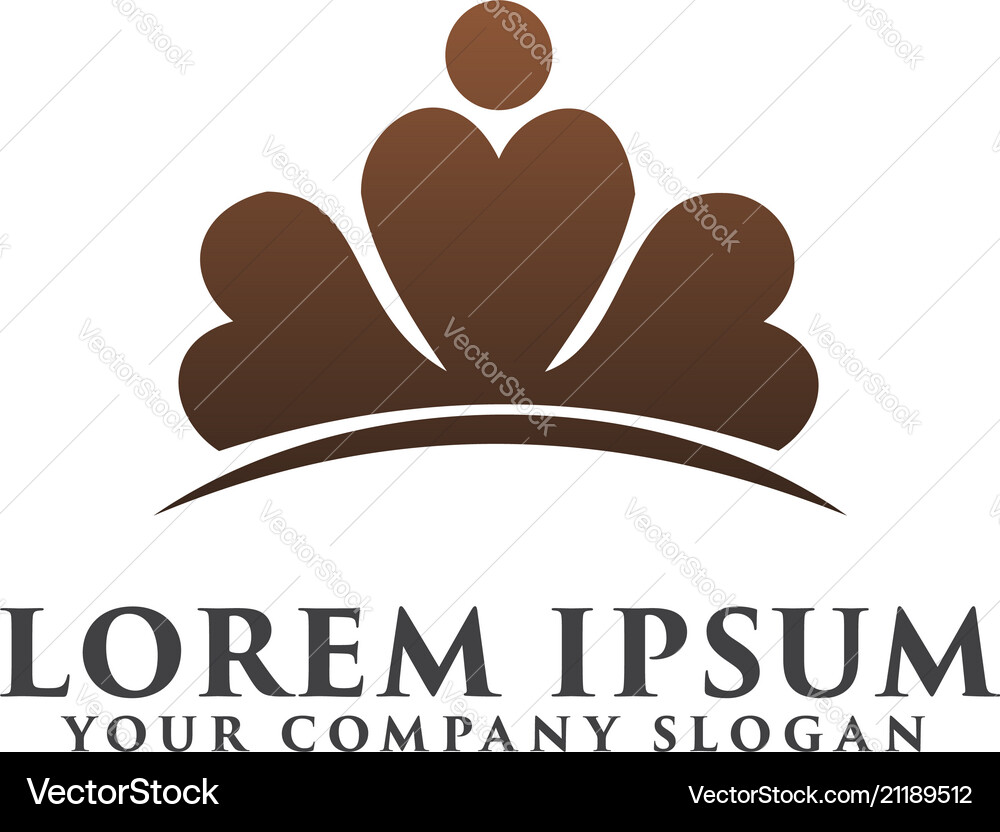 Heart people logo design concept template Vector Image
